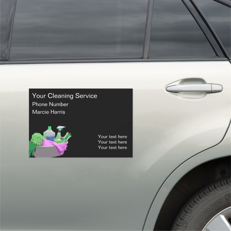 Modern Cleaning Service Car Magnet | Zazzle