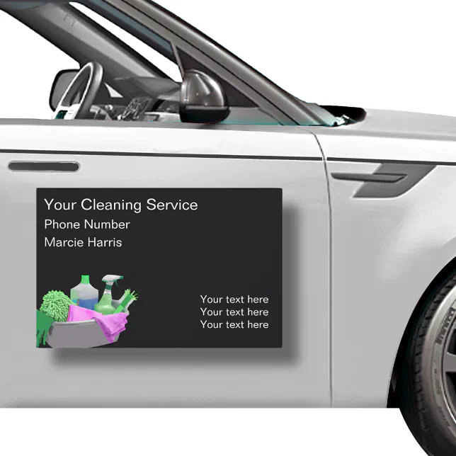 Modern Cleaning Service Car Magnet | Zazzle