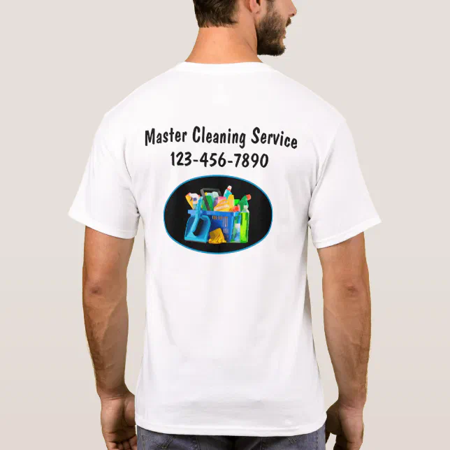 Modern Cleaning Service Employee Work Shirts | Zazzle