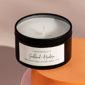 Modern Clear White Candle Tin 3x1" Rectangle Label | Zazzle