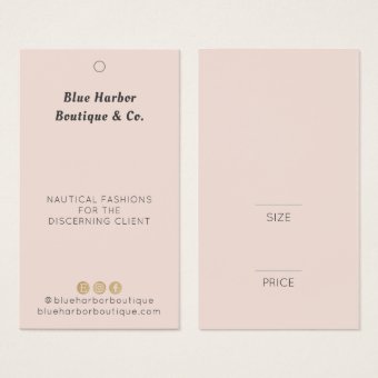 Modern Clothing Boutique Blush Pink Price tag | Zazzle