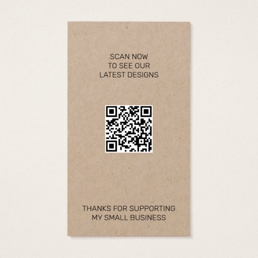 Modern Clothing Logo QR Code Kraft Display Tag | Zazzle