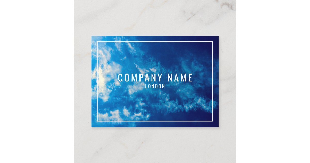 Modern, clouds photo, blue sky business card | Zazzle