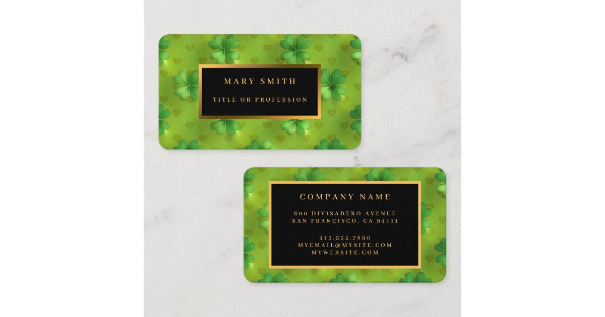 Modern Clover 4 Lists Green Collection Business Card | Zazzle