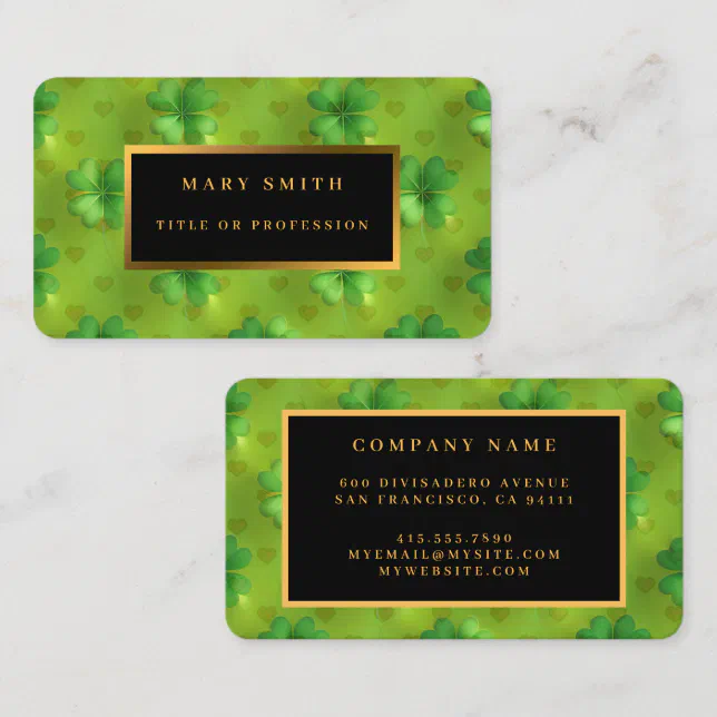 Modern Clover 4 Lists Green Collection Business Card | Zazzle