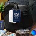 Modern Club Name Tennis Icons Navy Blue Custom Luggage Tag | Zazzle