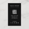 Modern Coach Fitness Trainer Photo QR Code Business Card | Zazzle