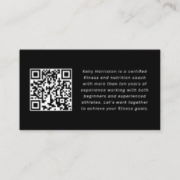 Modern coach fitness trainer photo qr code business card | Zazzle