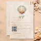Modern Coastal Seashell Sand Wedding QR Code RSVP Card | Zazzle