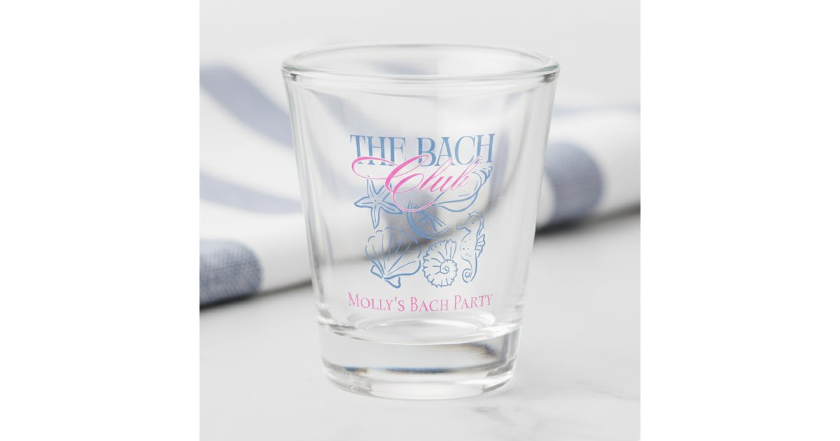 Modern Coastal Seashell Theme Bachelorette Party Shot Glass | Zazzle