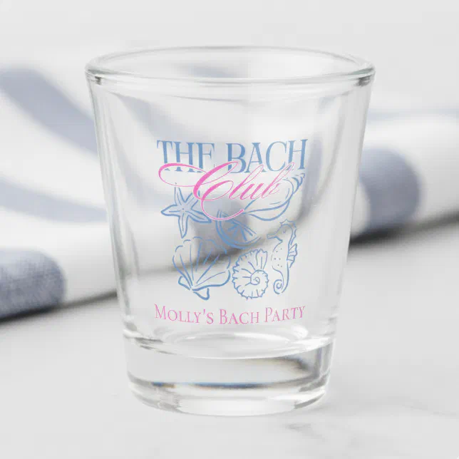 Modern Coastal Seashell Theme Bachelorette Party Shot Glass | Zazzle