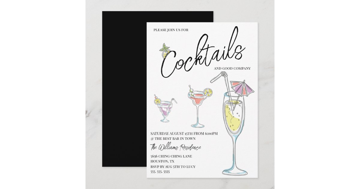 Modern Cocktail Party Invitation | Zazzle