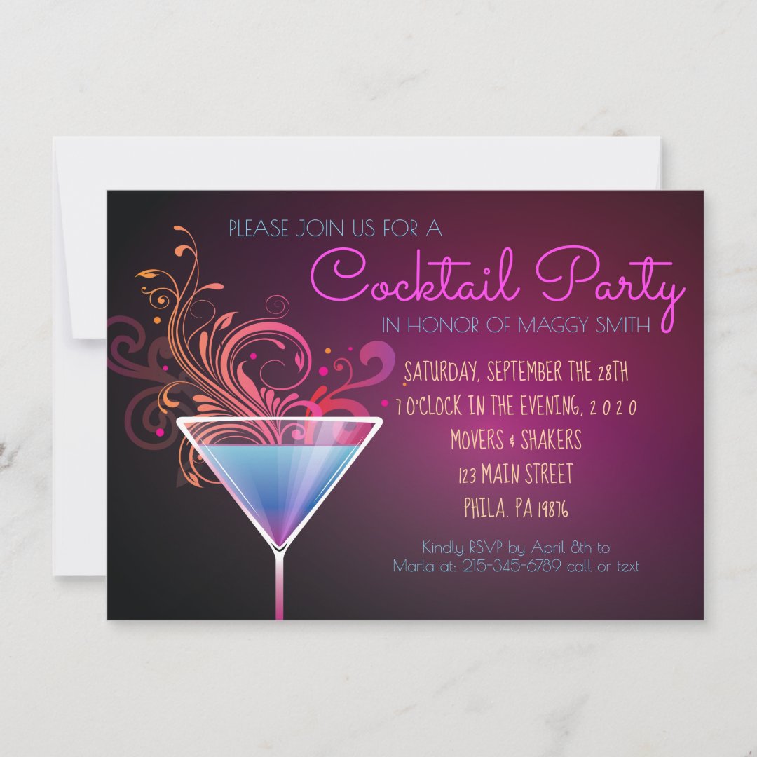 MODERN COCKTAIL PARTY Party Invitation | Zazzle