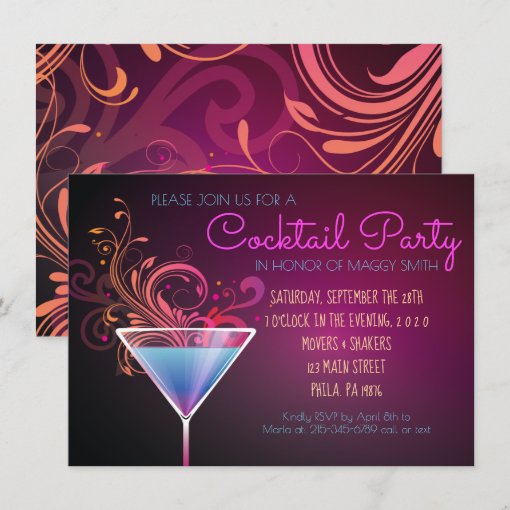 MODERN COCKTAIL PARTY Party Invitation | Zazzle