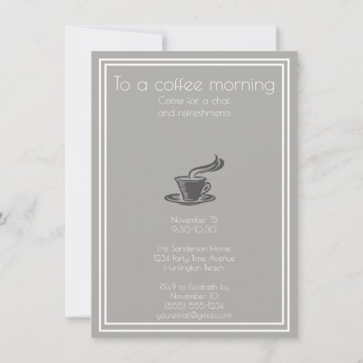 Modern Coffee Morning Invitation | Zazzle