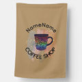 Modern Coffee Shop Café tea Bar Custom Barista House Flag | Zazzle
