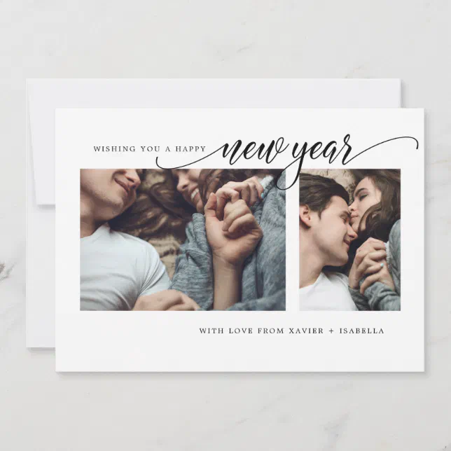 Modern Collage New Year Holiday Card | Zazzle