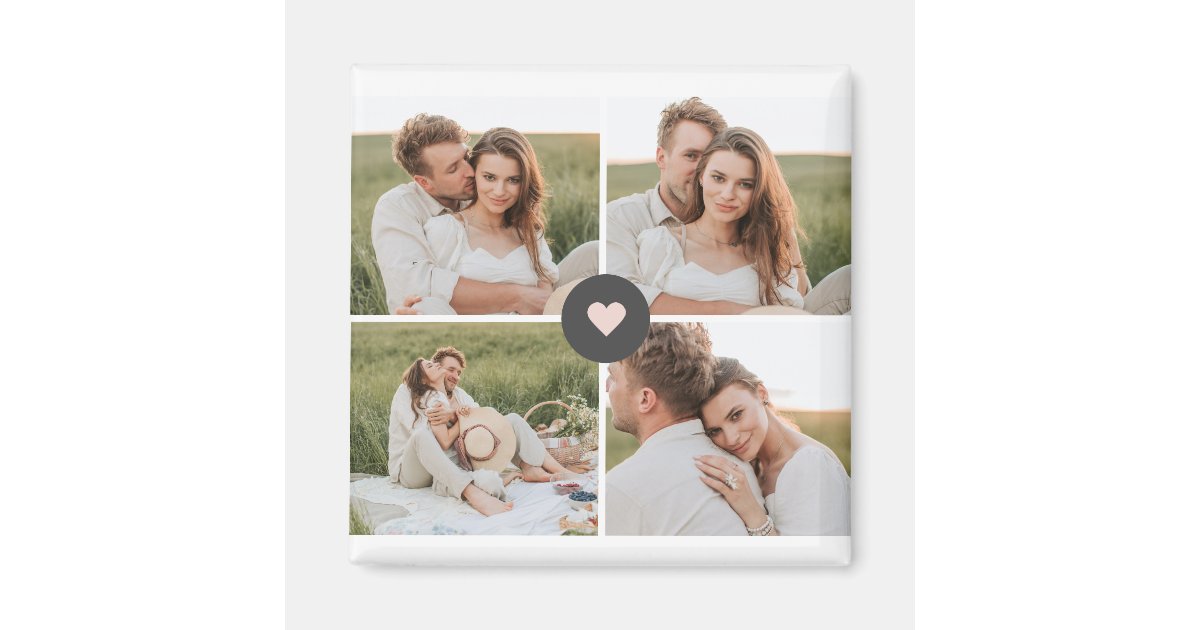 Modern Collage Personalized Family Photo Gift Magnet | Zazzle