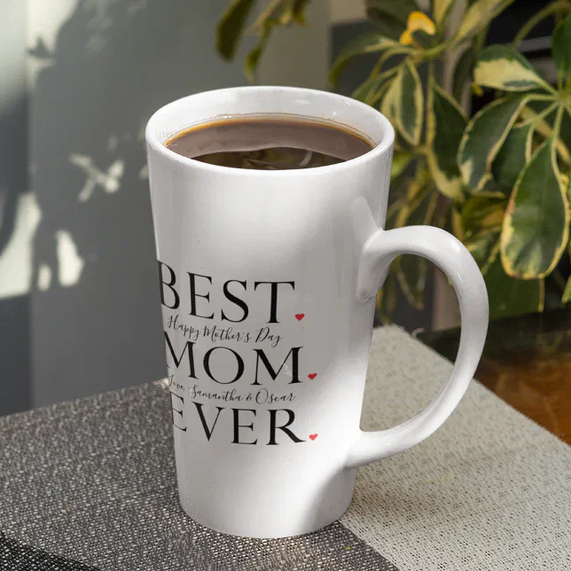 Modern Collage Photo Best Mom Happy Mothers Day Latte Mug | Zazzle