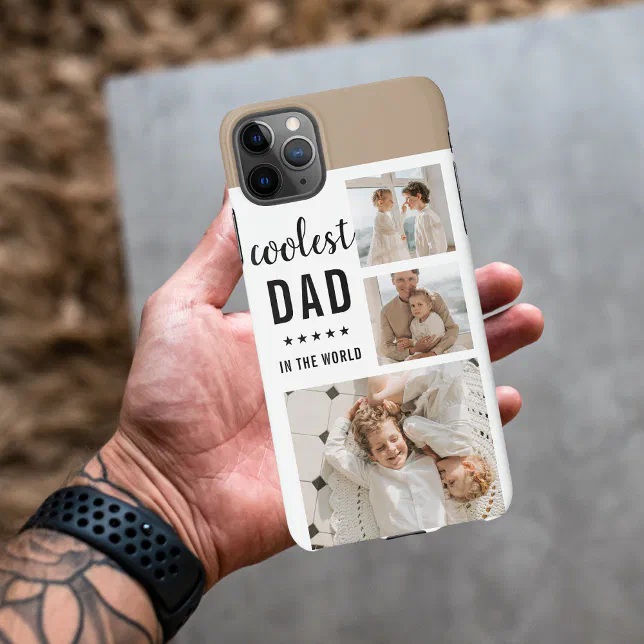 Modern Collage Photo Happy Fathers Day Gift iPhone Case | Zazzle