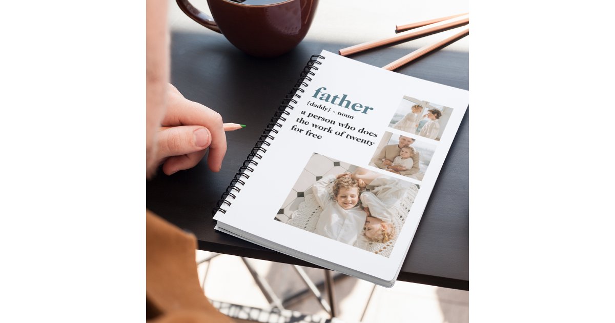 Modern Collage Photo Happy Fathers Day Gift Notebook | Zazzle