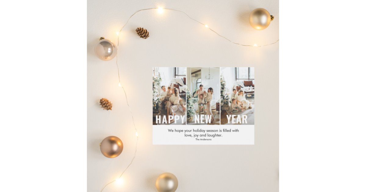 Modern Collage Photo & Happy New Year | Zazzle