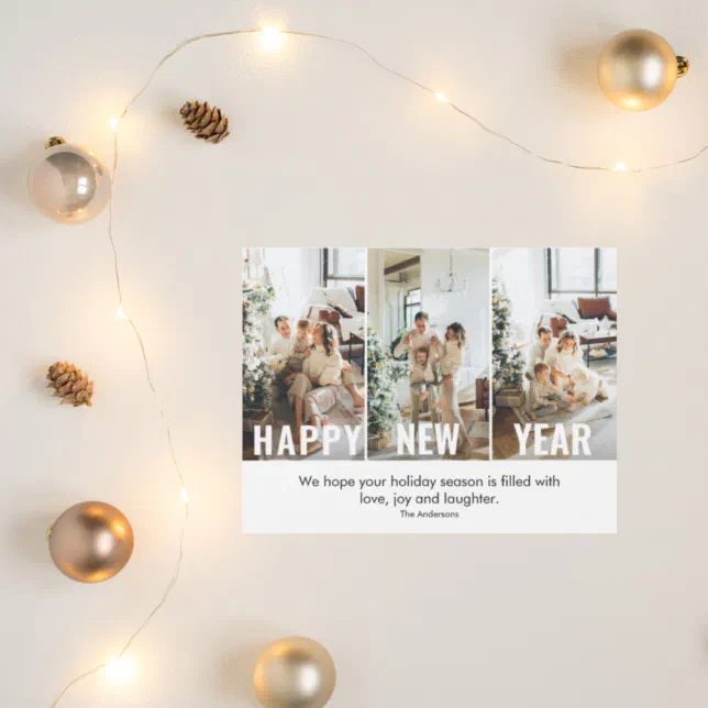 Modern Collage Photo & Happy New Year | Zazzle