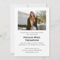 Modern College or High School Elegant Graduation Invitation | Zazzle