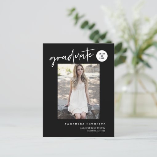 Modern College University High School Grad Photo Postcard | Zazzle