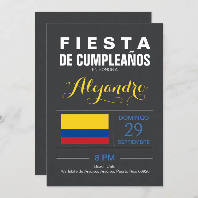 Modern: Colombia Party Invitation | Zazzle