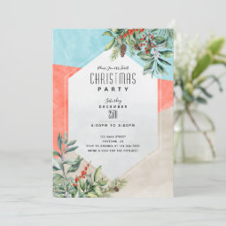 Modern Color Block Christmas/Holiday Invitation | Zazzle