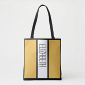Modern Color Block Personalized Monogrammed Yellow Tote Bag | Zazzle