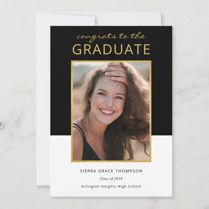 Modern Color Block Photo Graduation Announcement | Zazzle.com