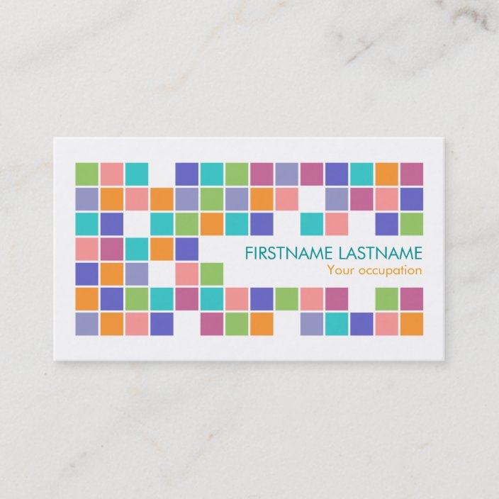 Modern Color Tiles Mosaic Profile Business Card | Zazzle.com