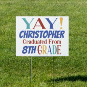 Modern Colorful 8th Grade Graduation Sign | Zazzle