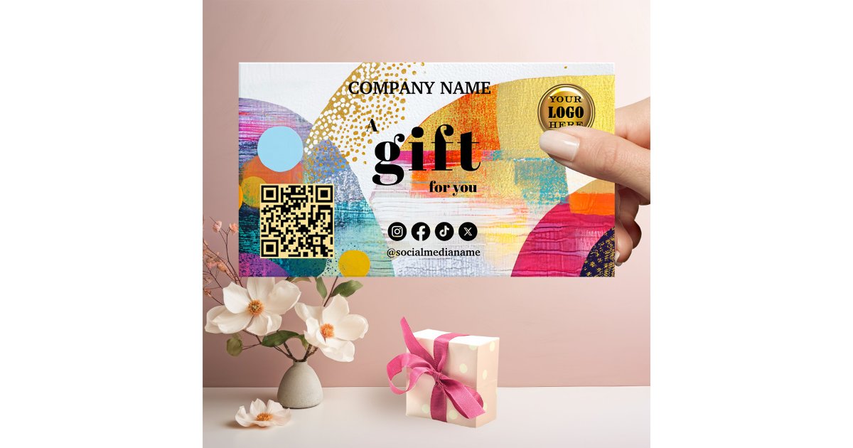Modern Colorful Abstract Art Gift Card | Zazzle