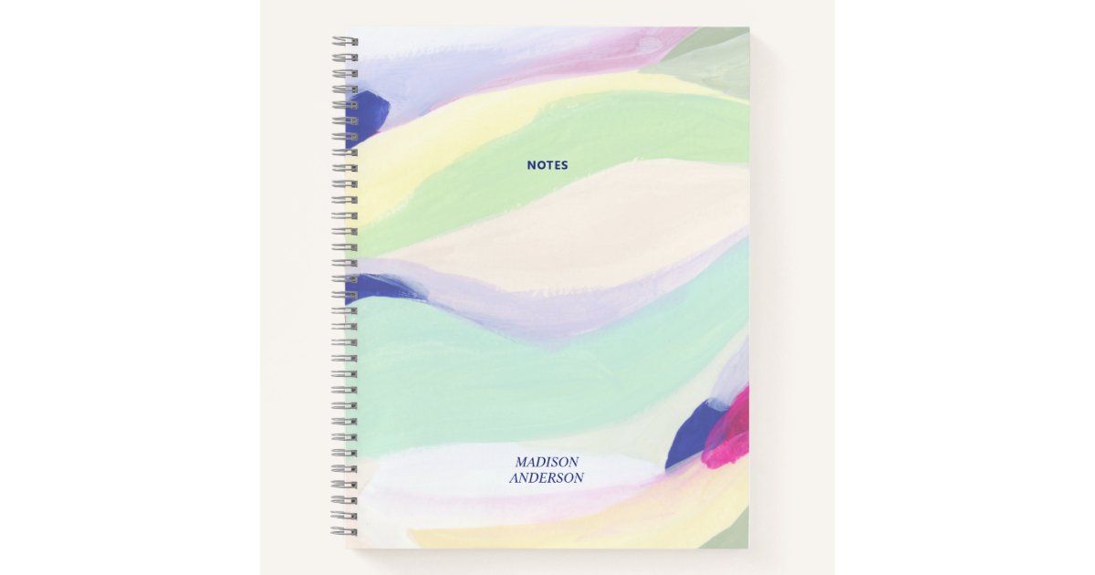 Modern Colorful Abstract Art Personalized Name Pla Notebook | Zazzle