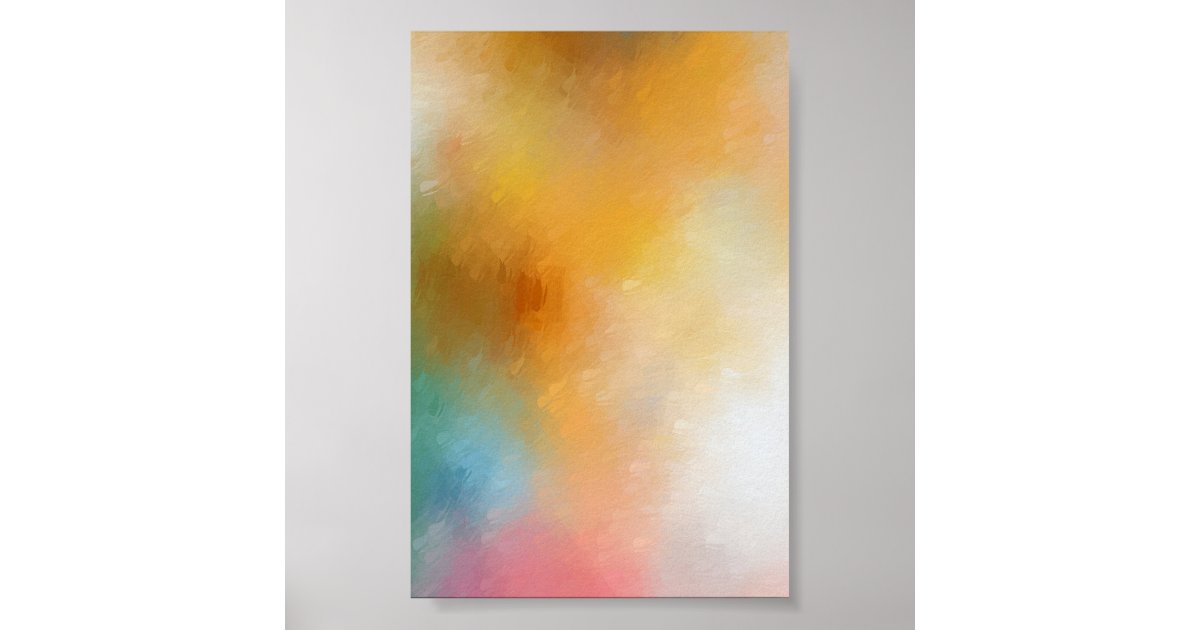 Modern Colorful Abstract Artwork Red Yellow Blue Poster | Zazzle