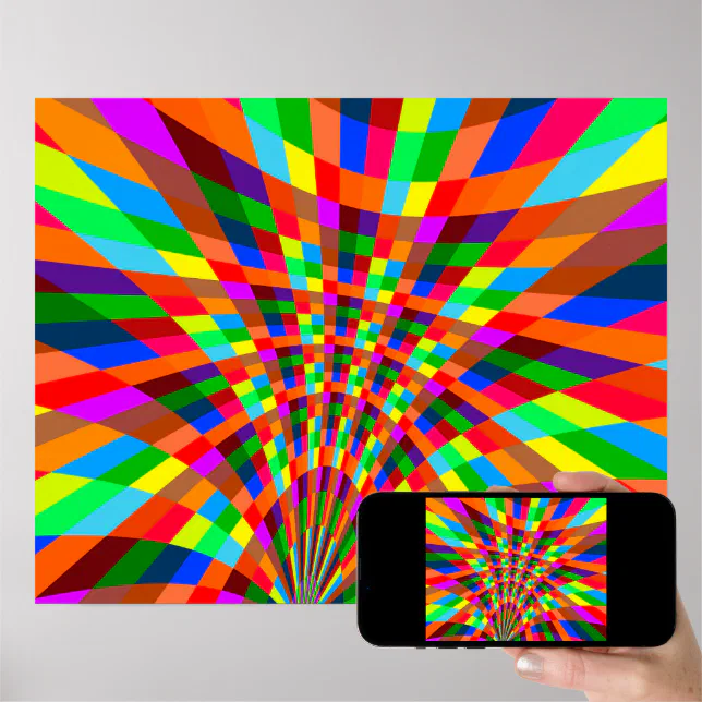 Modern Colorful abstract Pattern colors blue red Poster | Zazzle