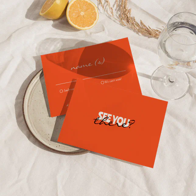 Modern Colorful Bright Retro Funky Wedding Details RSVP Card | Zazzle