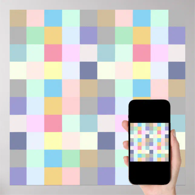 Modern Colorful Checkerboard Poster | Zazzle