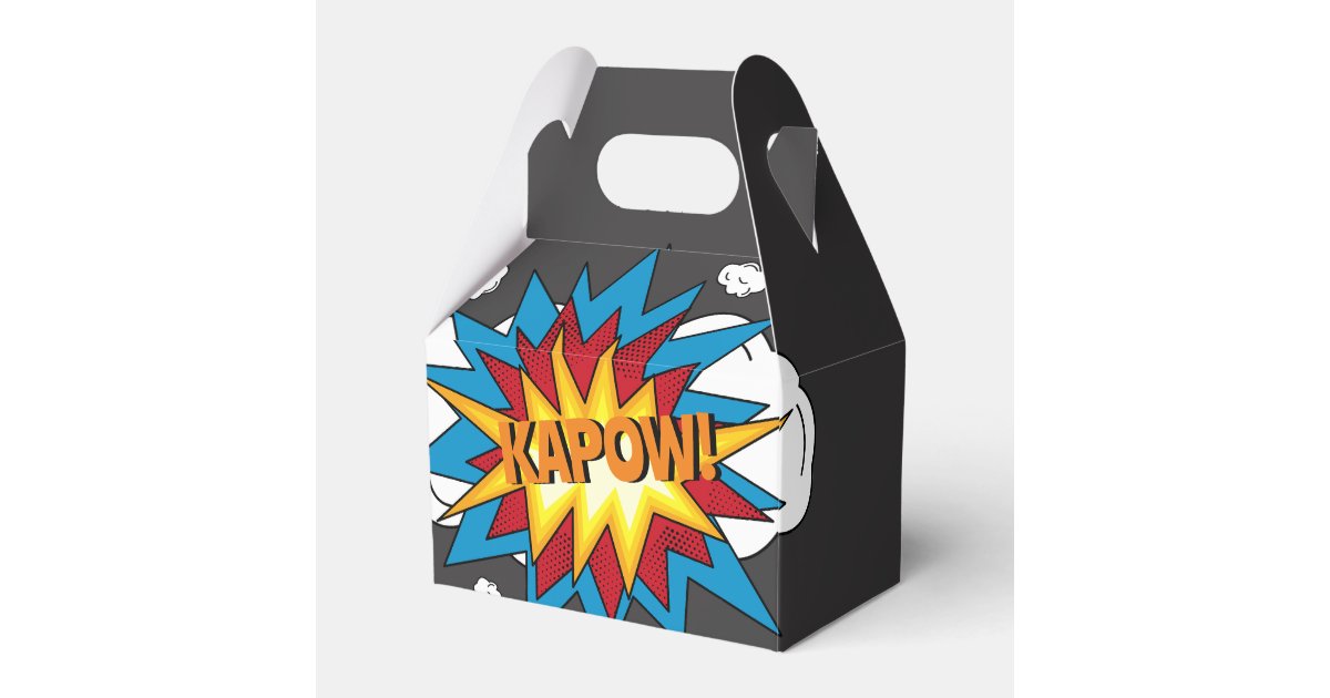 Modern Colorful Comic Book KAPOW Pop Art Favor Boxes | Zazzle