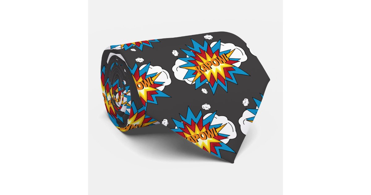 Modern Colorful Comic Book KAPOW Pop Art Neck Tie | Zazzle