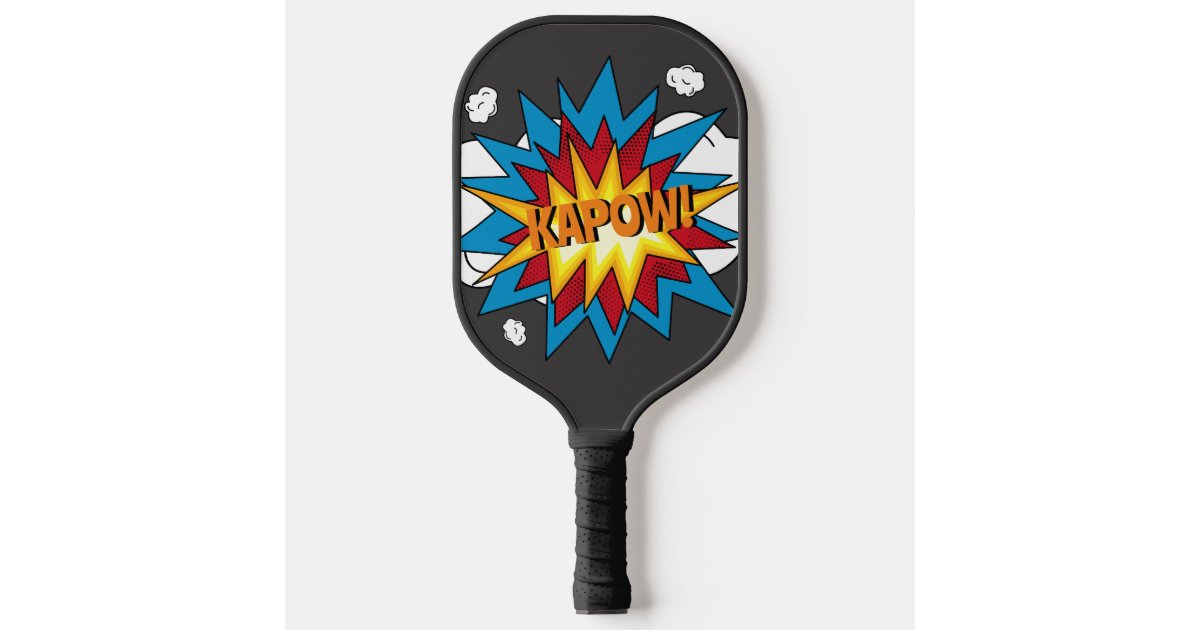 Modern Colorful Comic Book KAPOW Pop Art Pickleball Paddle | Zazzle