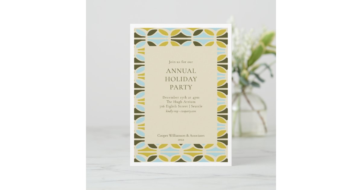 Modern Colorful Corporate Annual Holiday Party Invitation | Zazzle