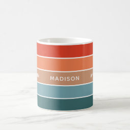 Modern Colorful Earth Colorblock Personalized Name Coffee Mug | Zazzle