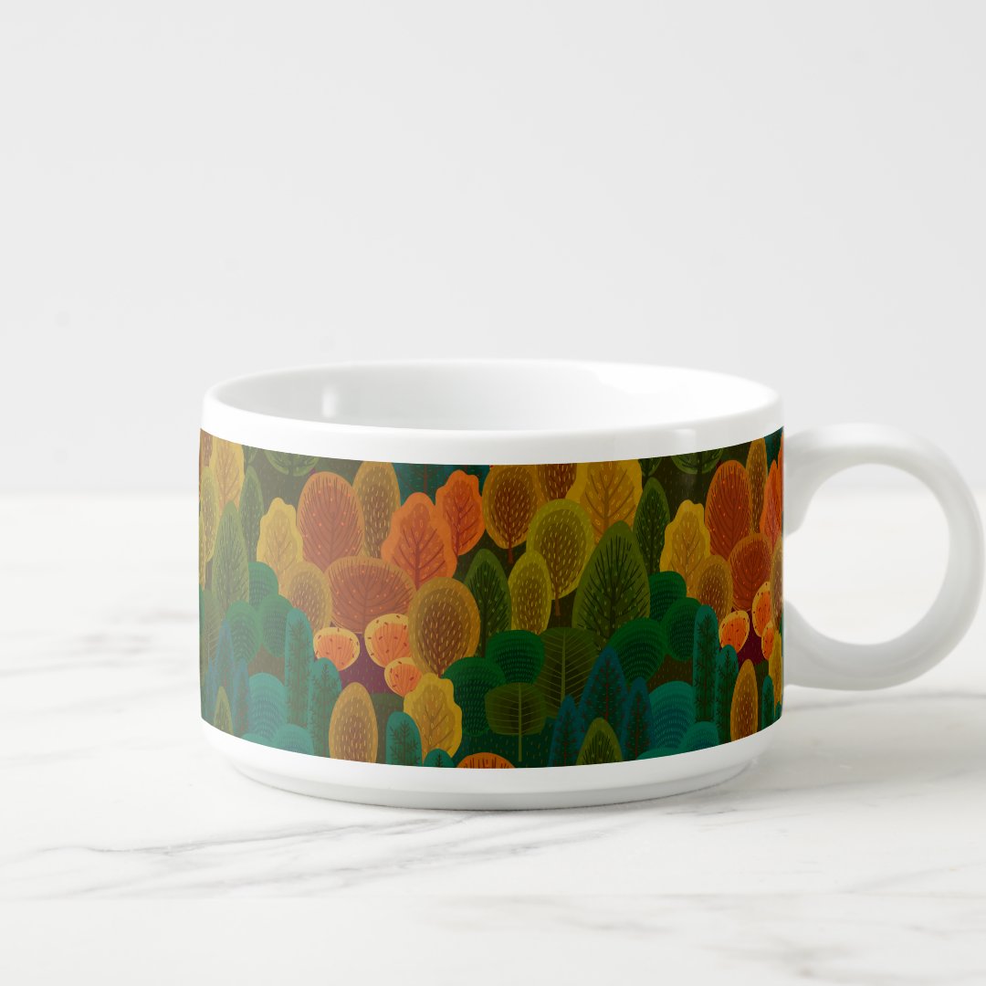 Modern Colorful Fall Trees Bowl | Zazzle