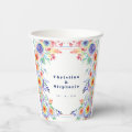 Modern Colorful Floral LGBTQ Wedding Paper Cups | Zazzle