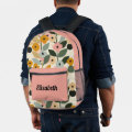 Modern Colorful Floral Pattern Girls School Printed Backpack | Zazzle