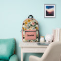 Modern Colorful Floral Pattern Girls School Printed Backpack | Zazzle